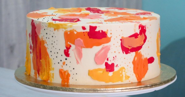 Minimalist Abstract Painted Cake